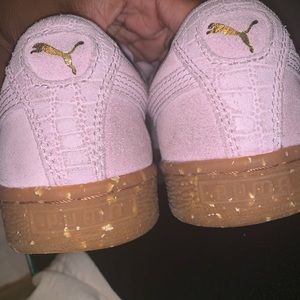 Puma | Shoes | Puma Suede Classic Pink And Gold | Poshmark